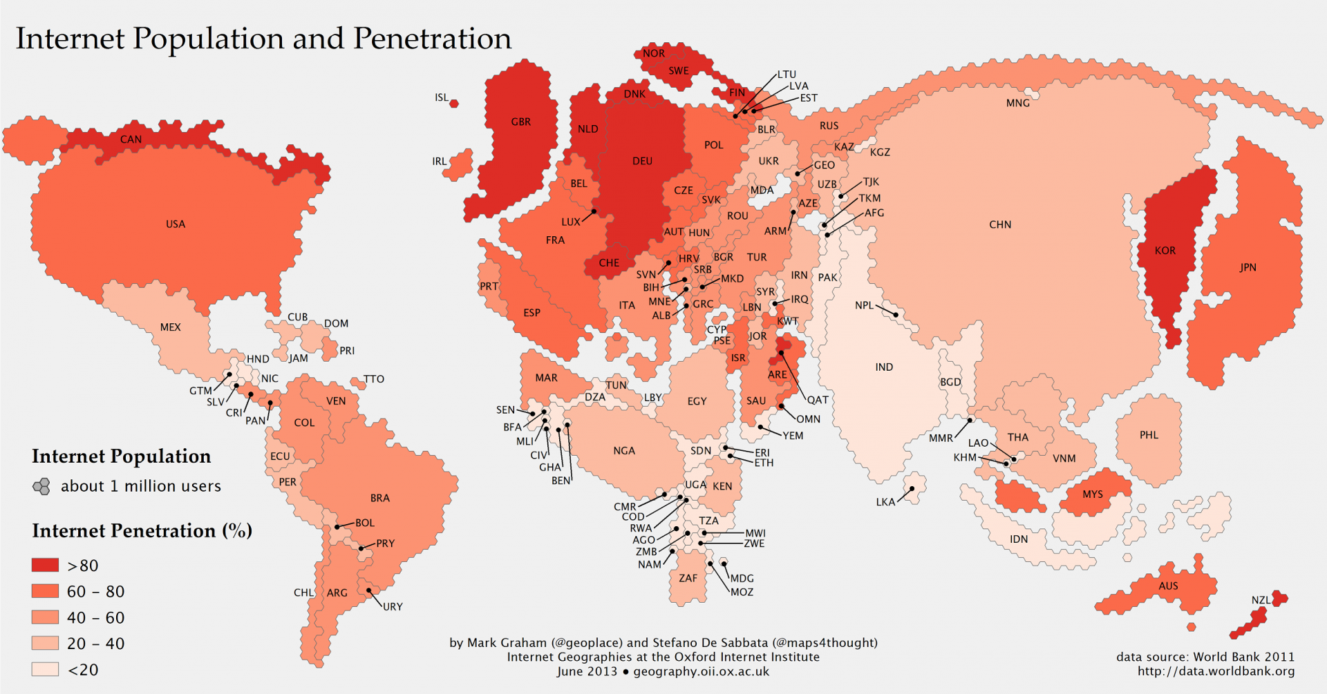 Weltkarten des Internets: Statistiken pro Land › Weblogit